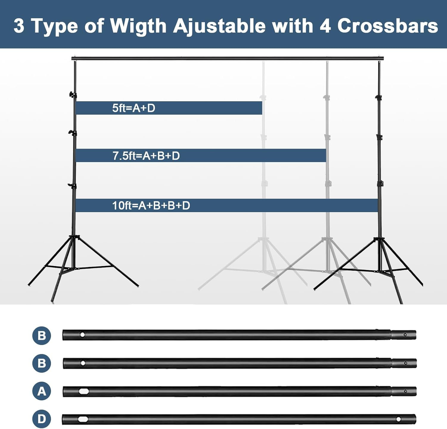 SIPIROT Photo Backdrop Stand, LCUIRC 10x8.5ft (WxH) Photo Background ...