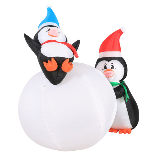 The Holiday Aisle® Christmas Penguins with Swirling Lights Inflatable ...