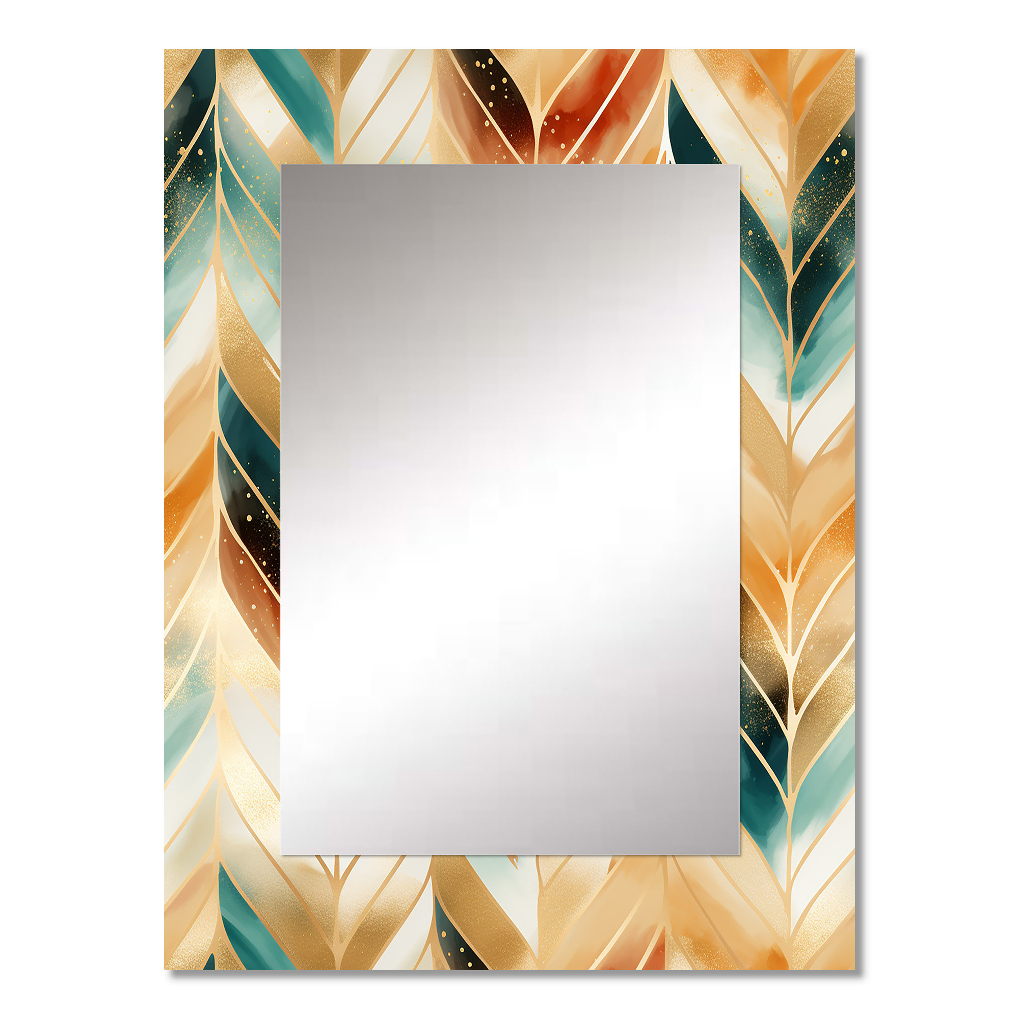 Mercer41 Goldern Gilded Chevron Reverie - Chevron Mirror Wall Decor ...