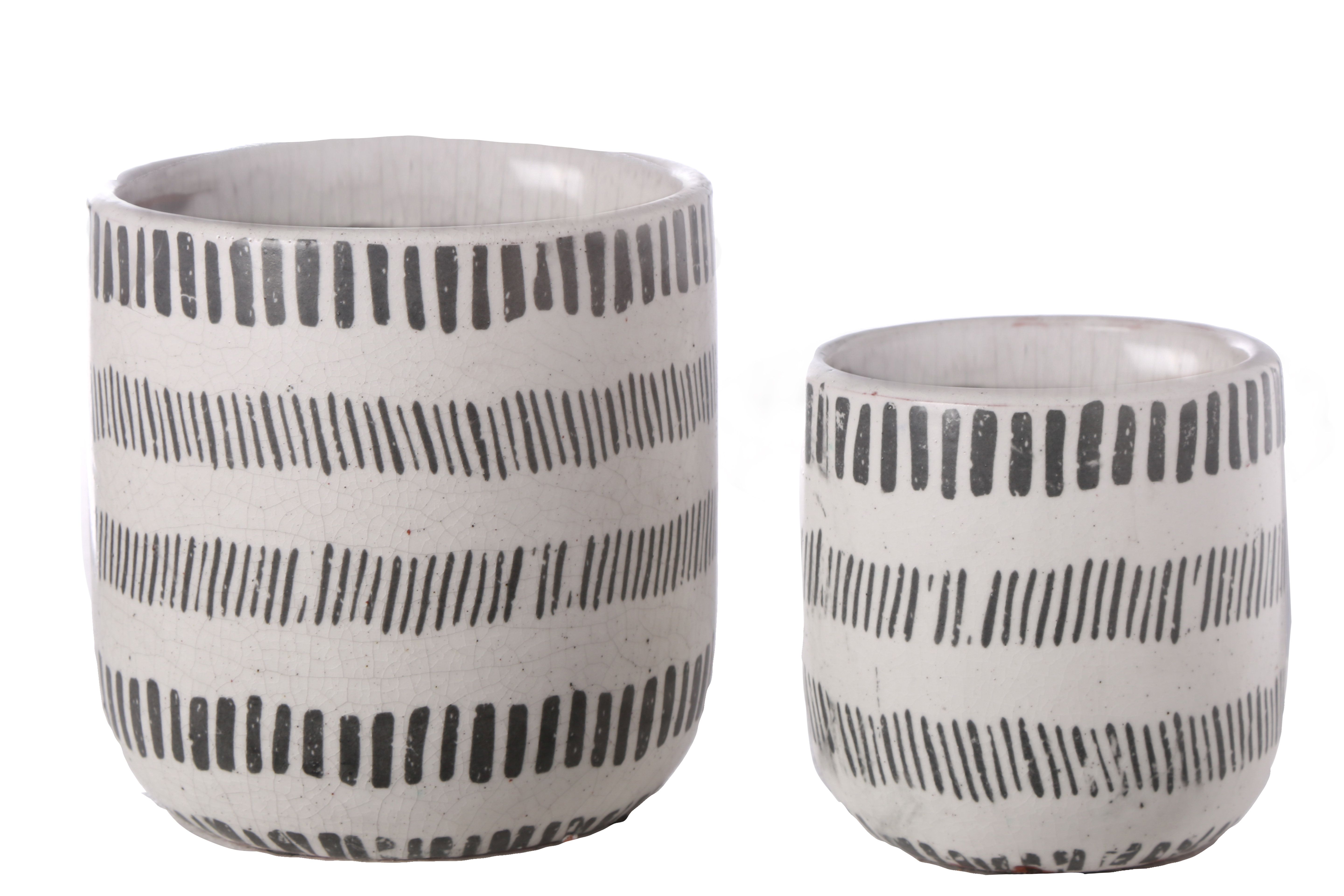 Dakota Fields Ceramic Round Pot Gloss Finish Black | Wayfair