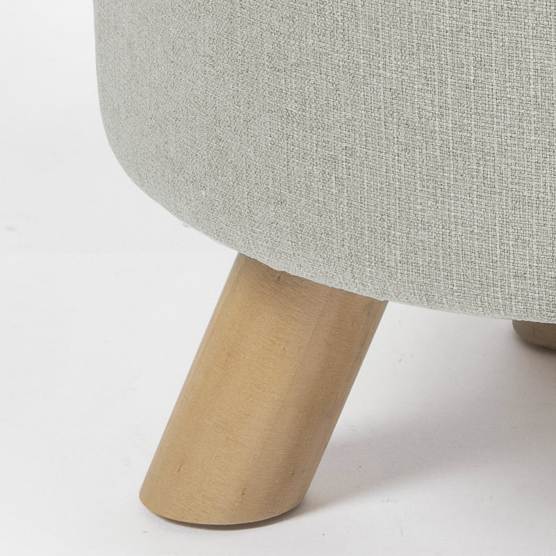 Corrigan Studio® Round Ottoman Foot Rest Stool, Small Fabric Footstool ...