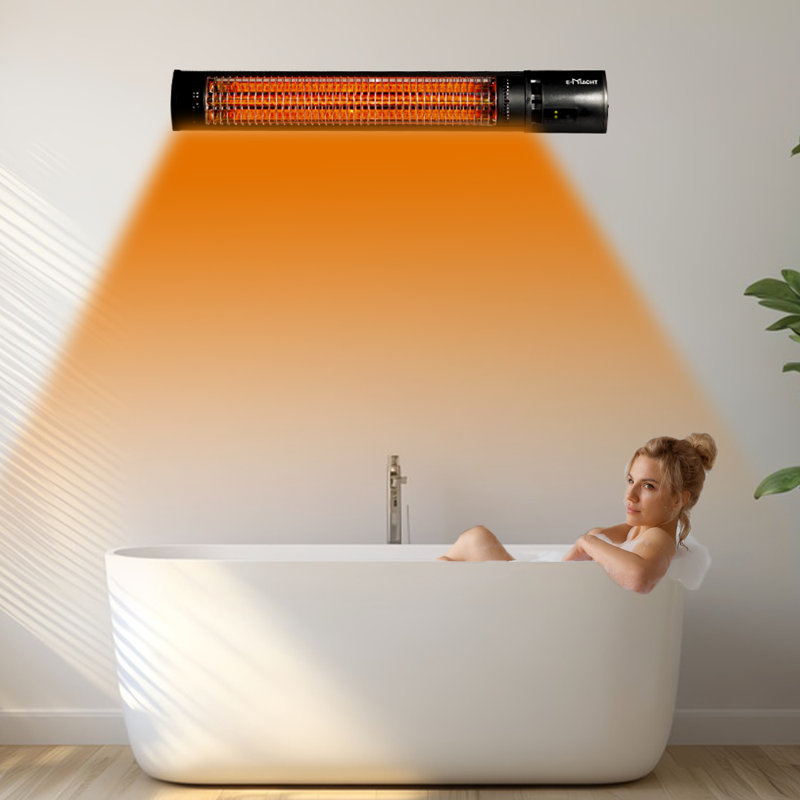 LUCKYREMORE 1500 Watt Electric Patio Heater Wall-Mounted Outdoor ...