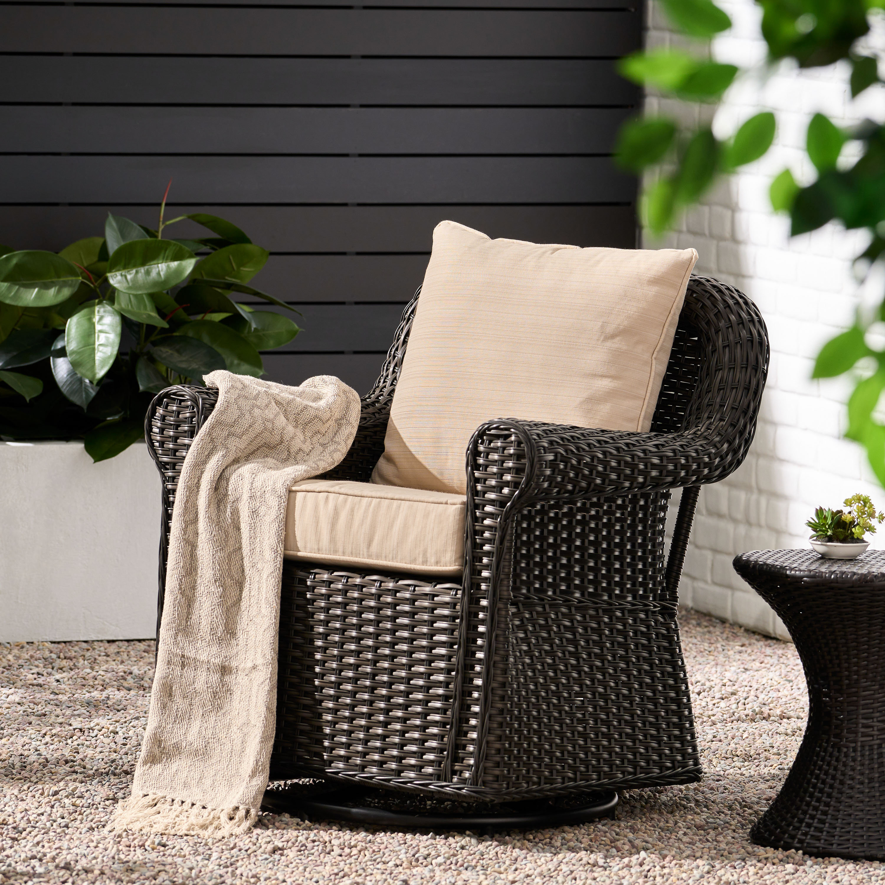 Lark Manor™ Anushree Outdoor Swivel Rocking Chair & Reviews | Wayfair
