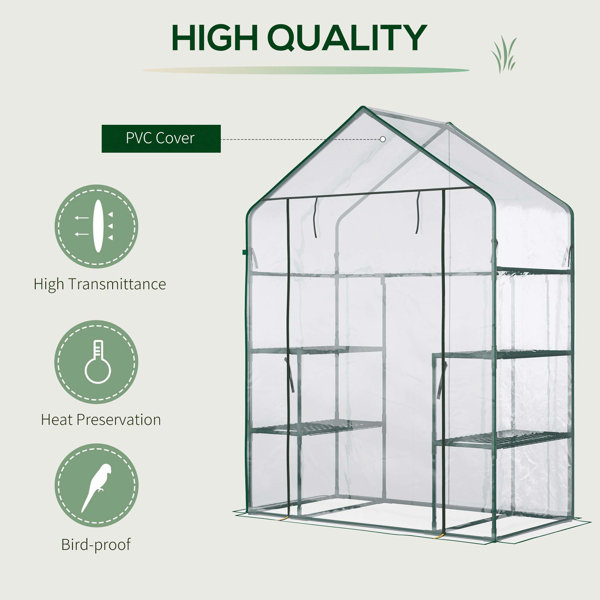 Galibens Outsunny Mini Walk-In Greenhouse Kit, Portable Green House ...
