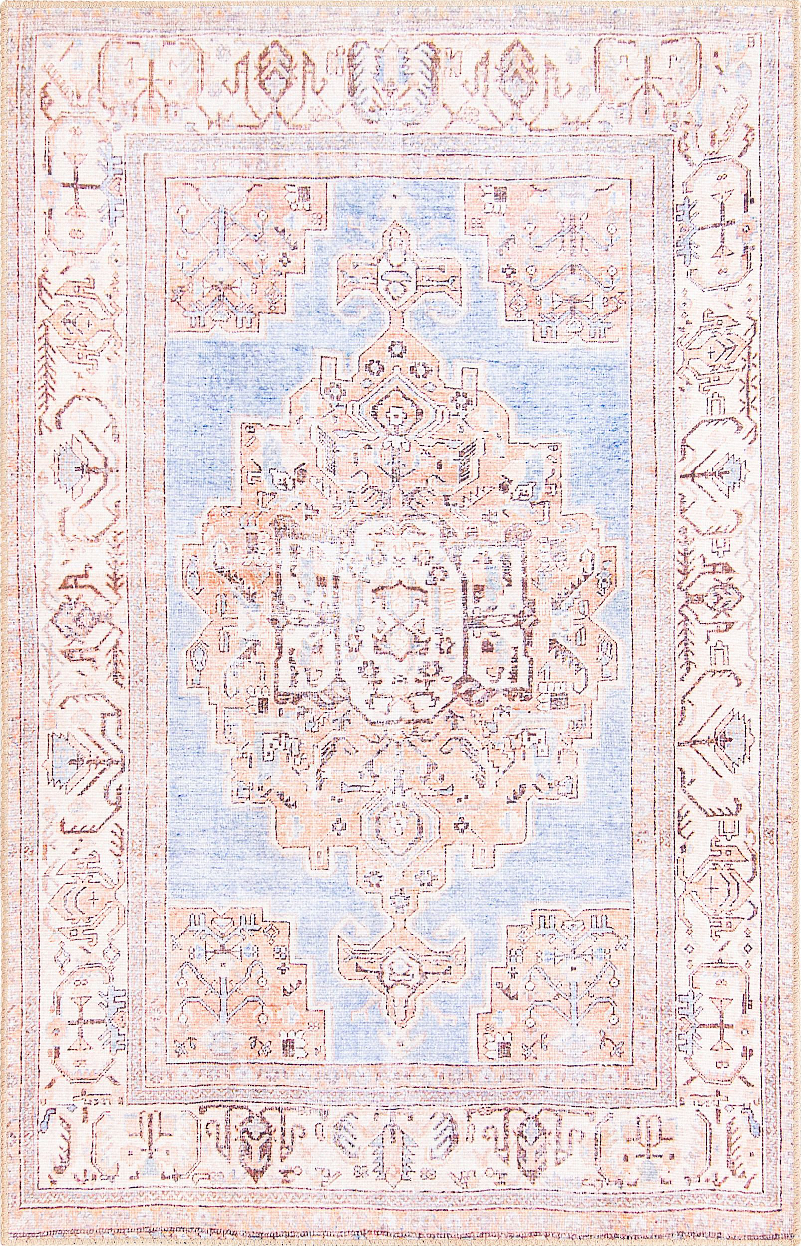 Bungalow Rose Traditional Mcclamma Area Rug Blue Colour - Wayfair Canada