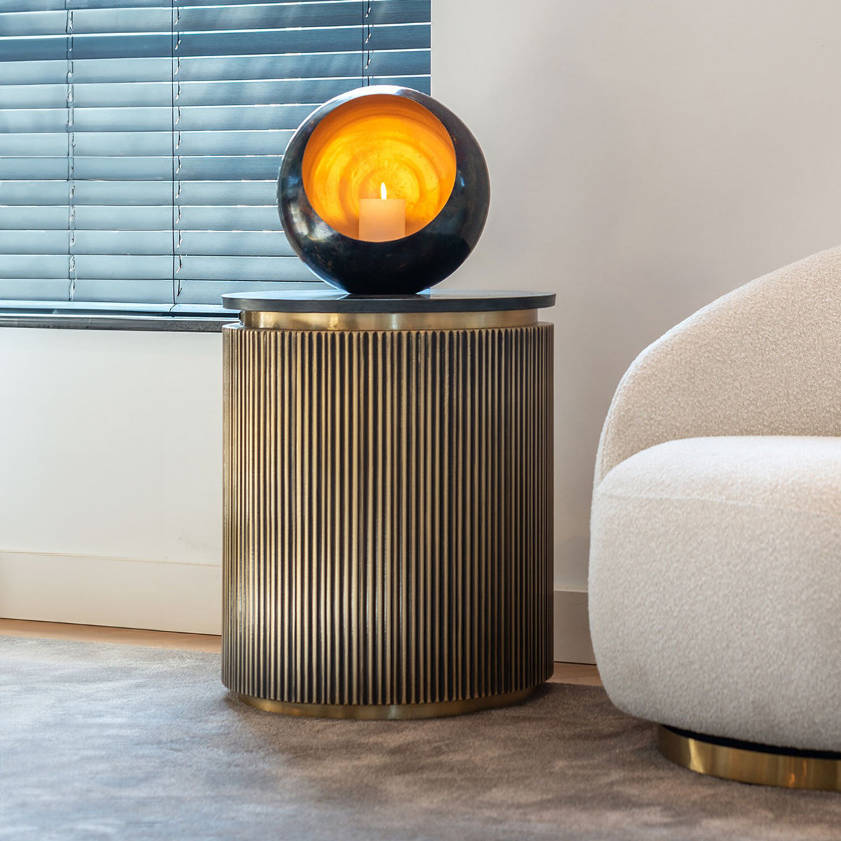 OROA Ironville Drum End Table | Perigold