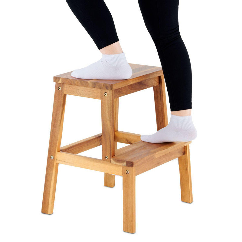 WFX Utility™ 2 - Step Wood Small Step Ladder & Reviews | Wayfair
