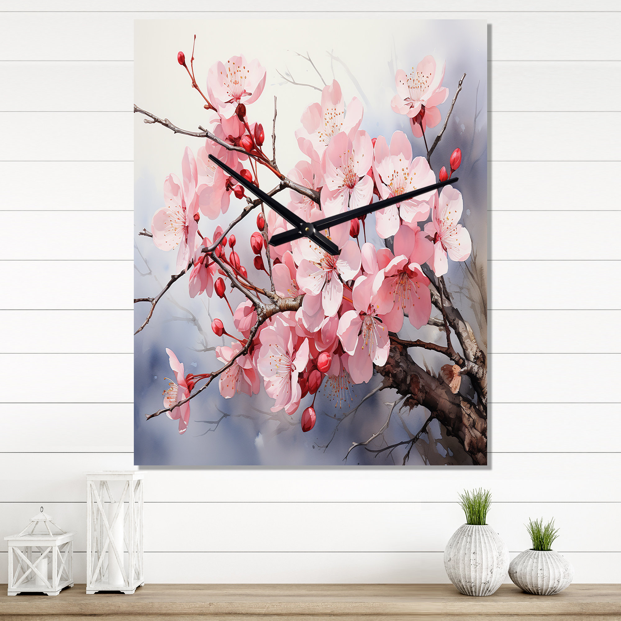 Design Art China Art Cherry Blossom - Chinese Wall Clock | Wayfair