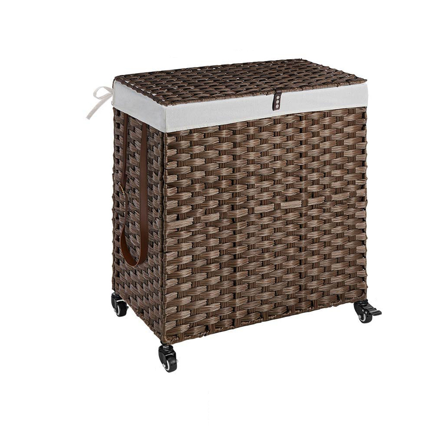 Gian Hand Woven Rolling Laundry Hamper with Handles | Wayfair