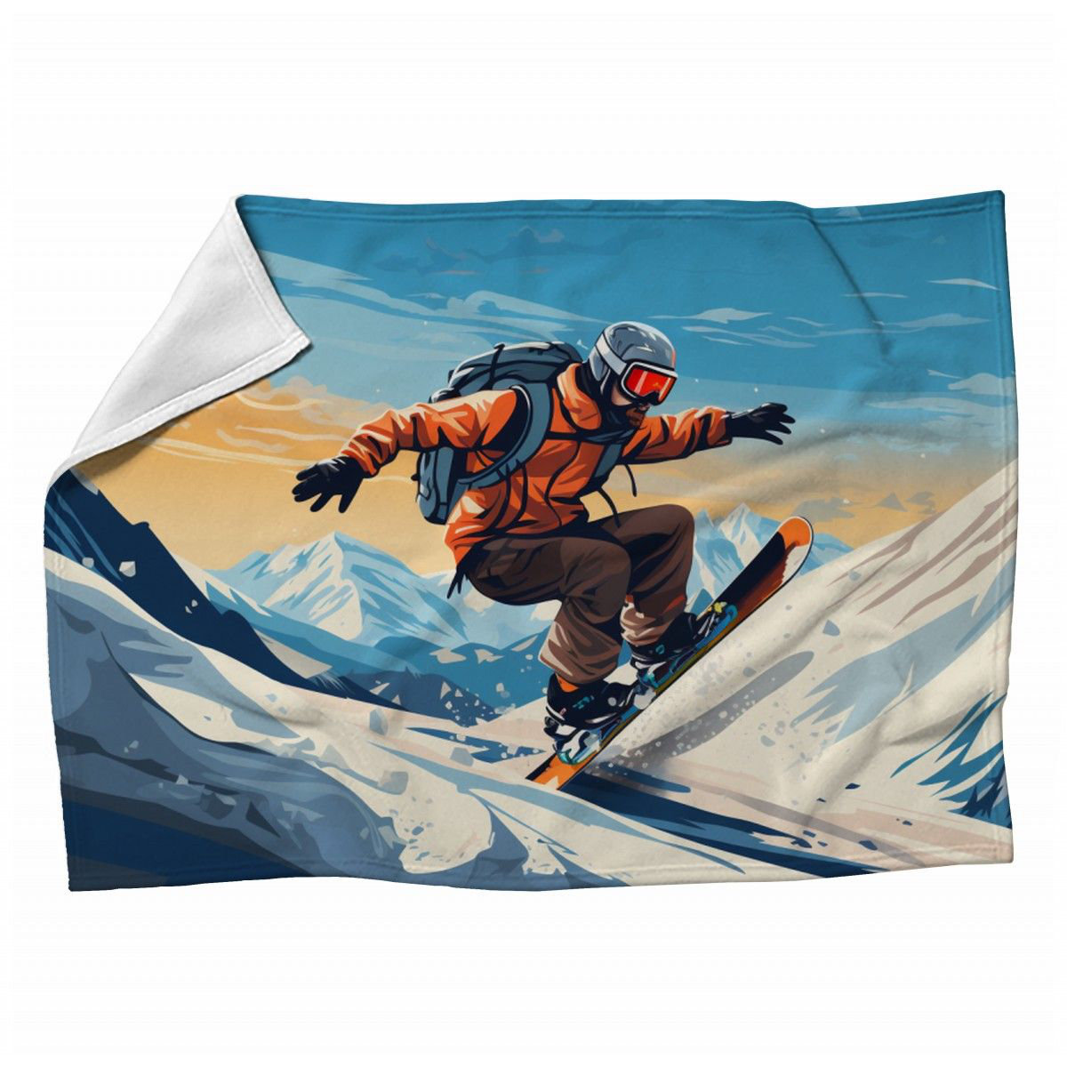 VisionDecor Ski Fleece Throw Blanket - Snowboard Warm Soft Blankets ...