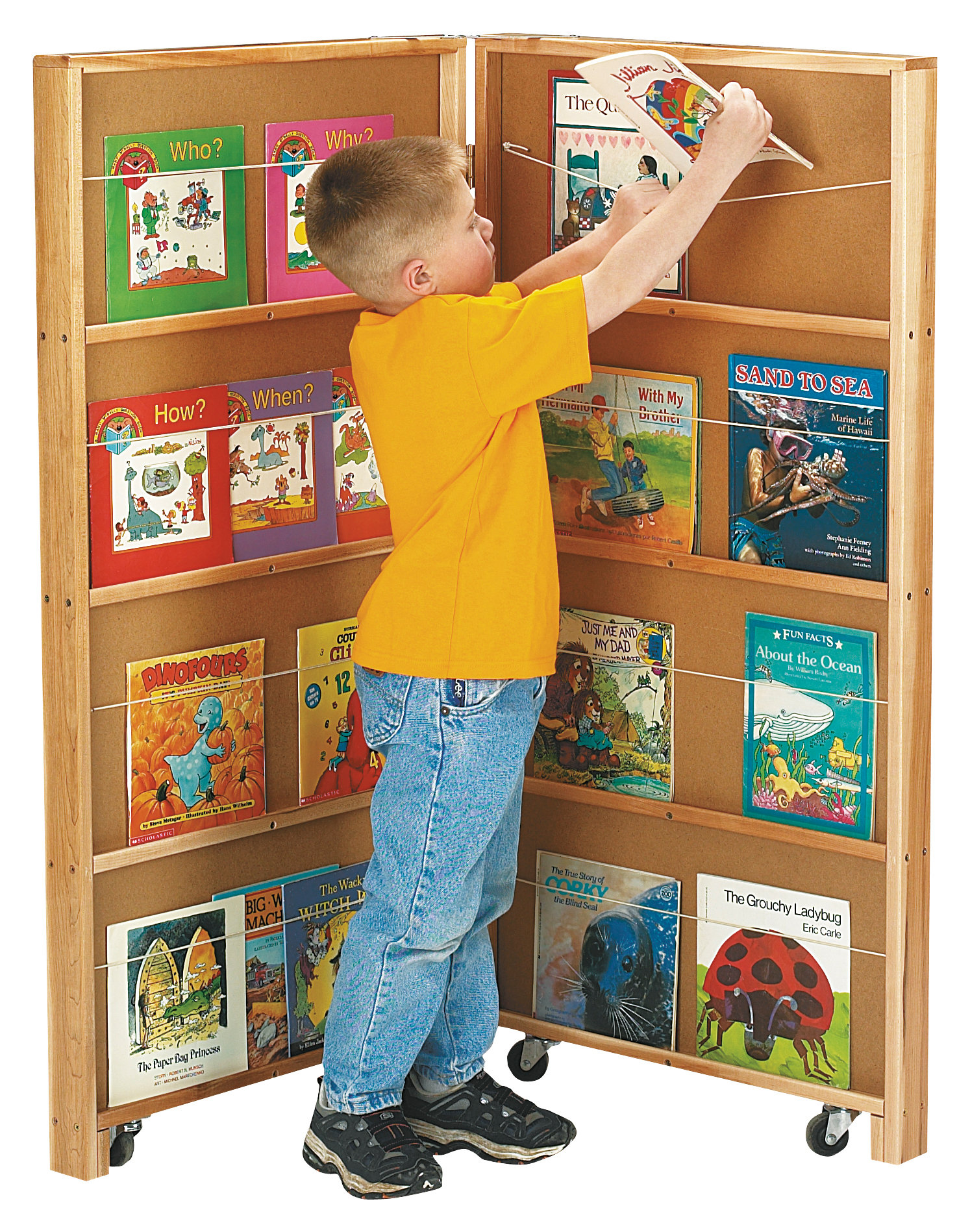 Jonti-Craft® Mobile Library Bookcase - 2 Sections | Wayfair