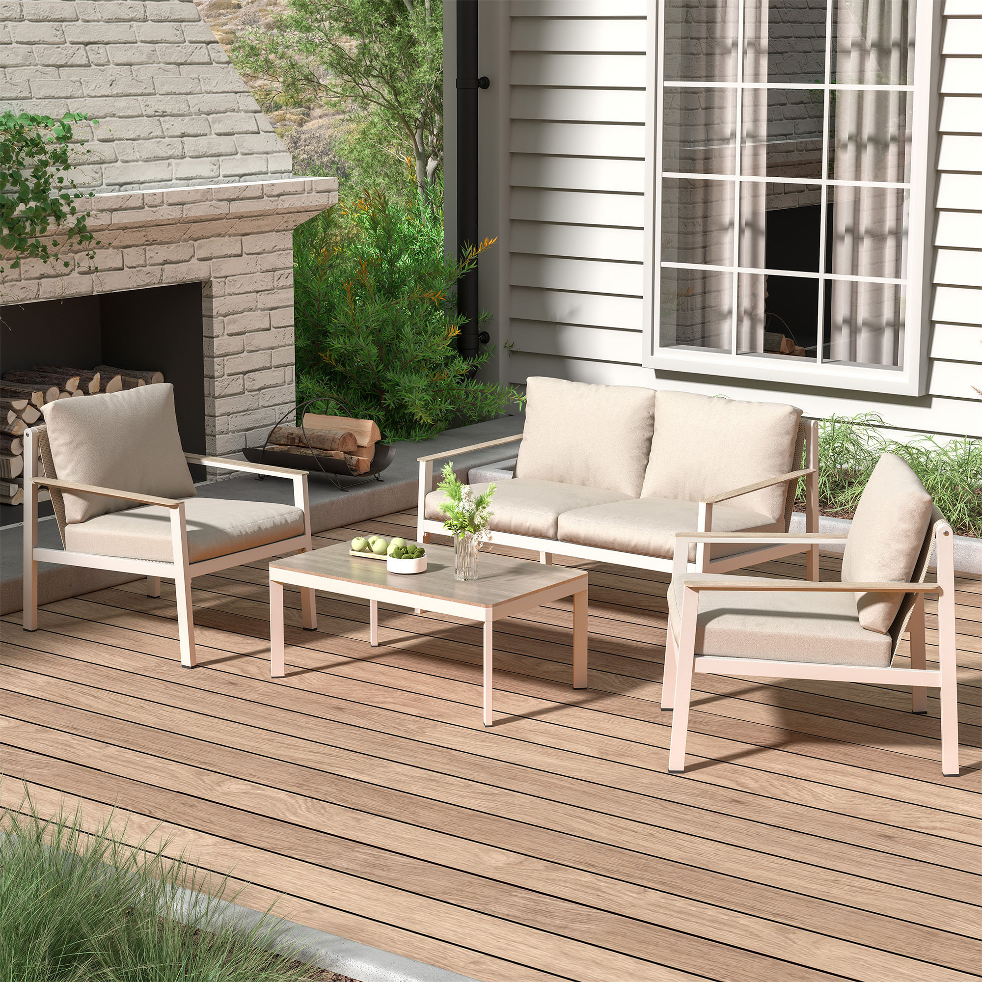 Vision Outdoor The Leisure Textile Ergonomics Conversation Sets With 2 ...