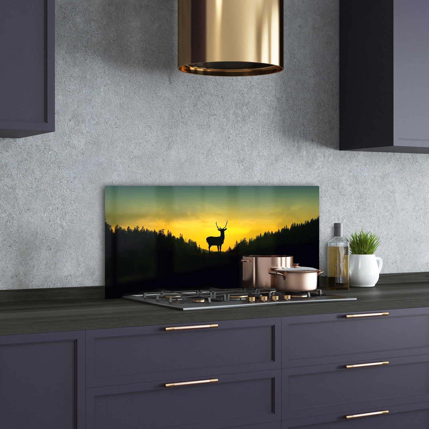 Union Rustic Deer 50cm x 100cm Glass Panel | Wayfair.co.uk