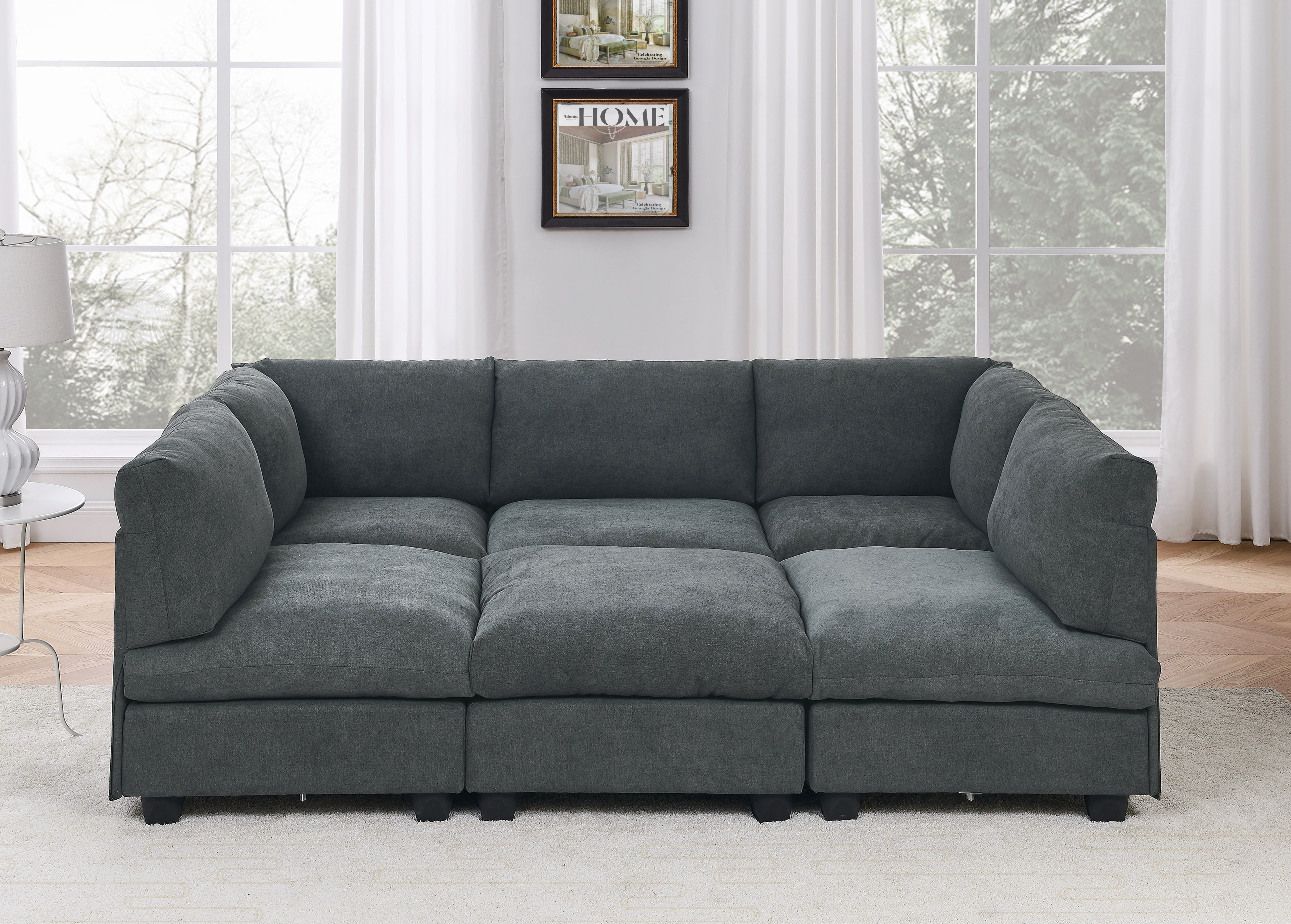 Wade Logan 6 Piece Upholstered Sectional Reviews Wayfair