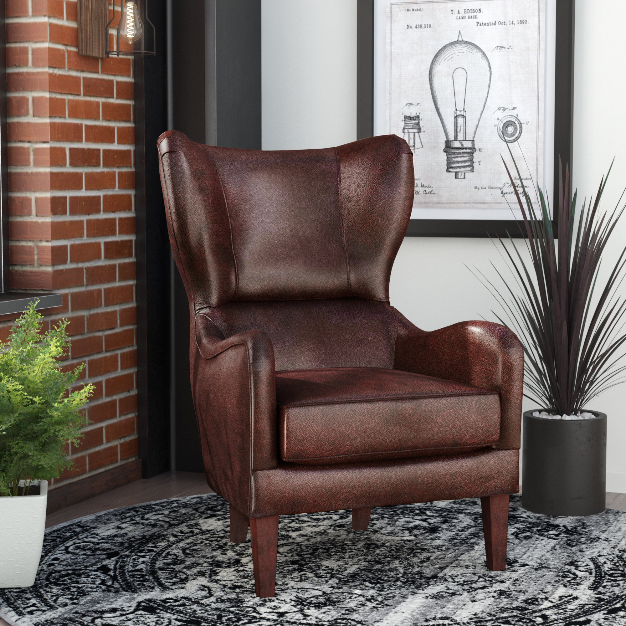 Finch 36" W Wingback Chair & Reviews | Wayfair