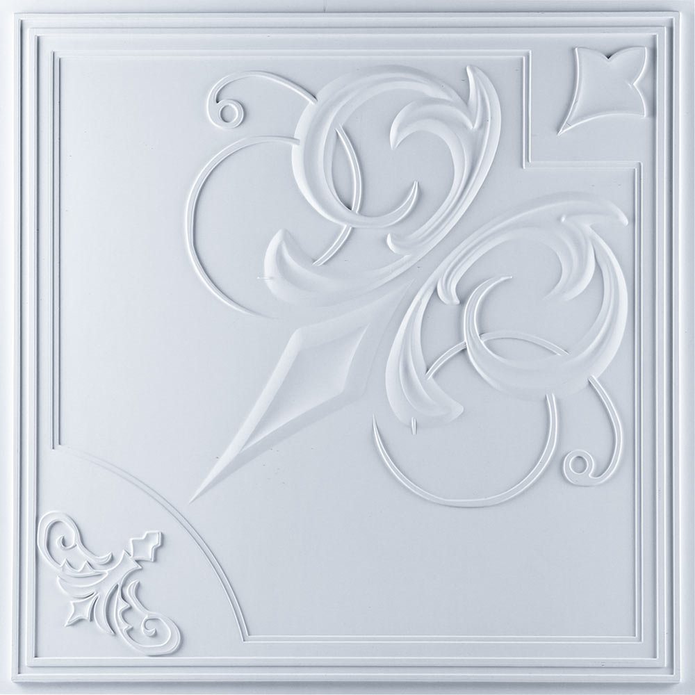 uDecor Risano 23.75'' L x 23.75'' W Textured Vinyl Ceiling Tile In ...