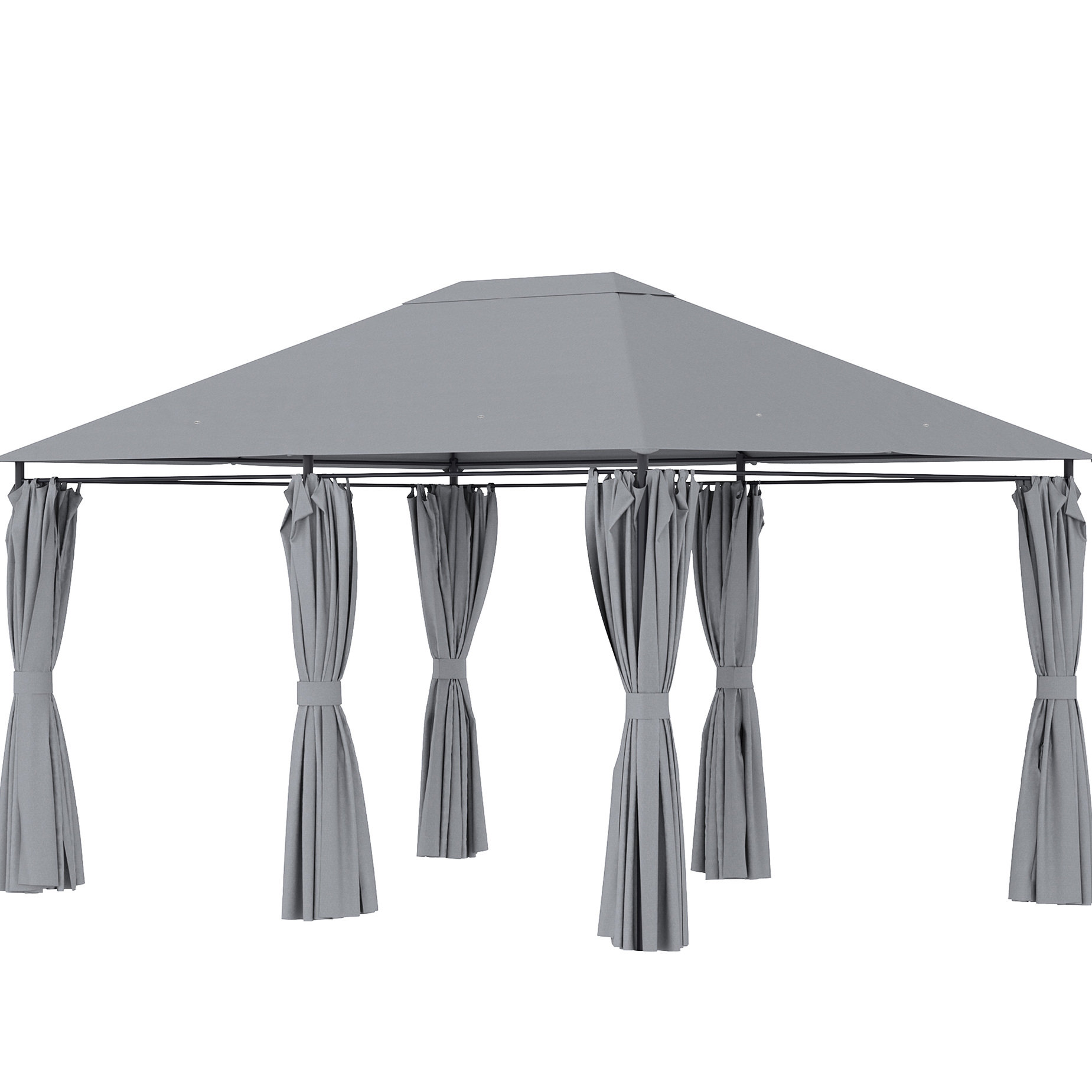 Latitude Run® 13' X 10' Outdoor Gazebo, Gray. Canopy, Steel Frame, 6 ...