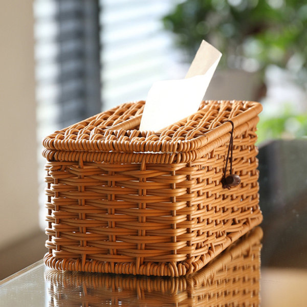Onewell Woven Tissue Box Holder Paper Towel Box Living Room Furniture ...