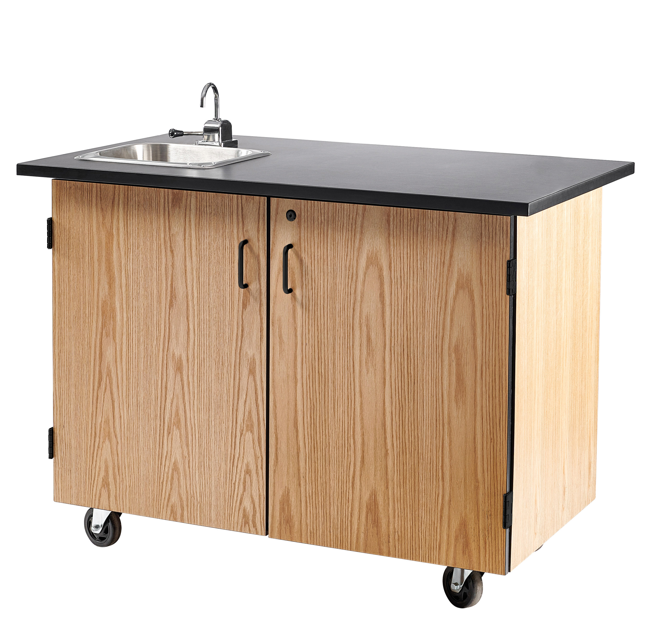 National Public Seating Mobile Science Cart with Shelving and Sink ...