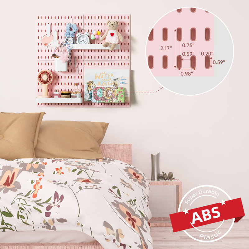 Latitude Run® Pegboard Combination Wall Organizer Kit, 4 Pieces ...