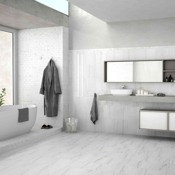 Long Island Mosaics & Tile Soho 13" x 13" Porcelain Marble Look Wall ...