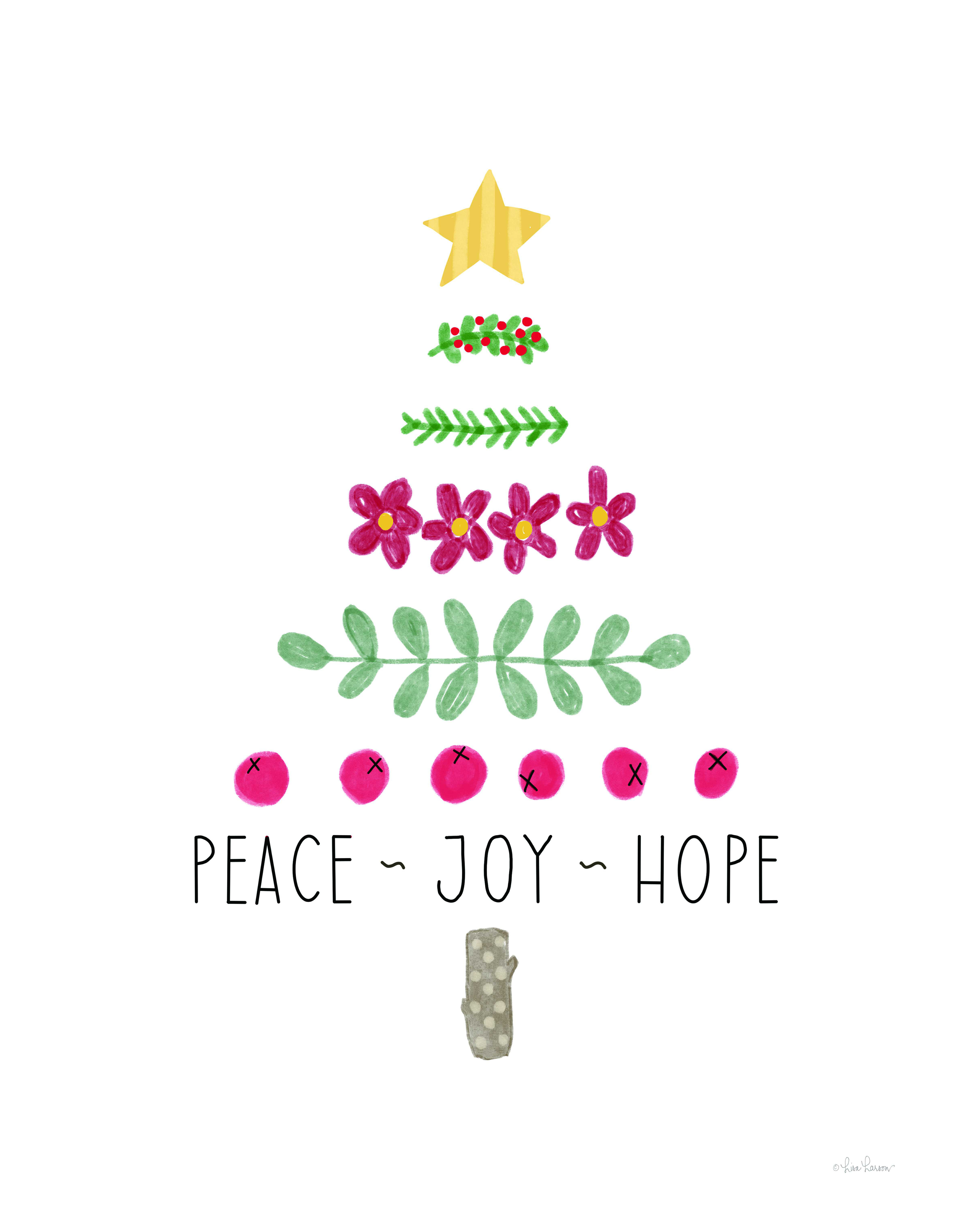 The Holiday Aisle® Gebke Peace, Joy, Hope Christmas Tree - Wrapped ...