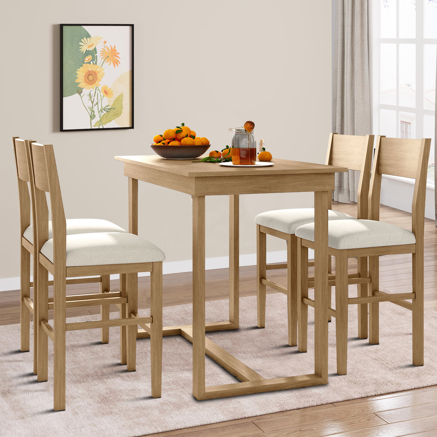 Latitude Run® Jourki Practical Dining Table Set With rectangular Table ...