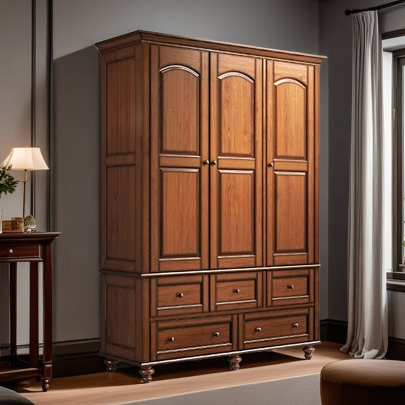Parttlion American style retro simple bedroom wardrobe | Wayfair