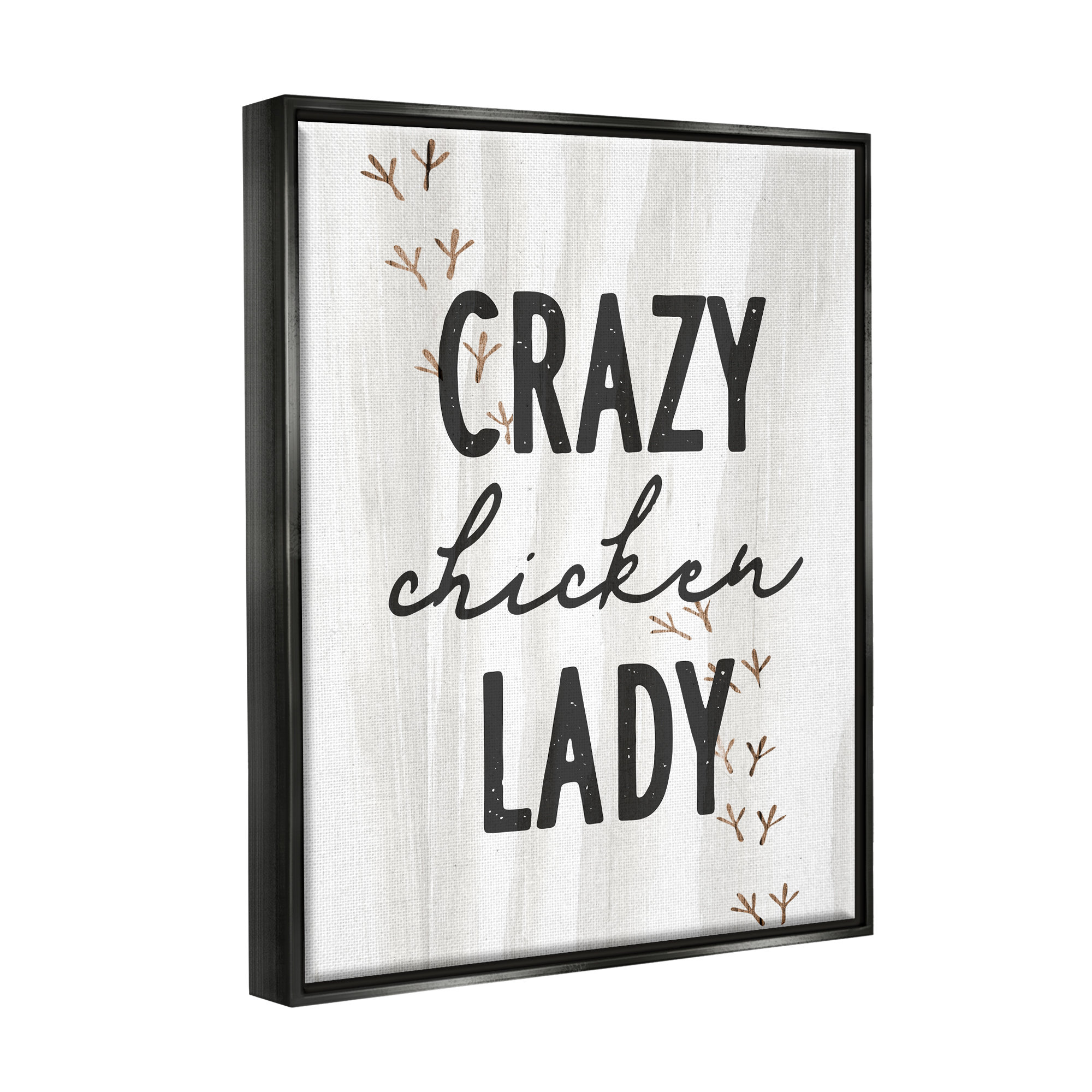 Stupell Industries Crazy Chicken Lady Country Rustic Farm Design Canvas ...