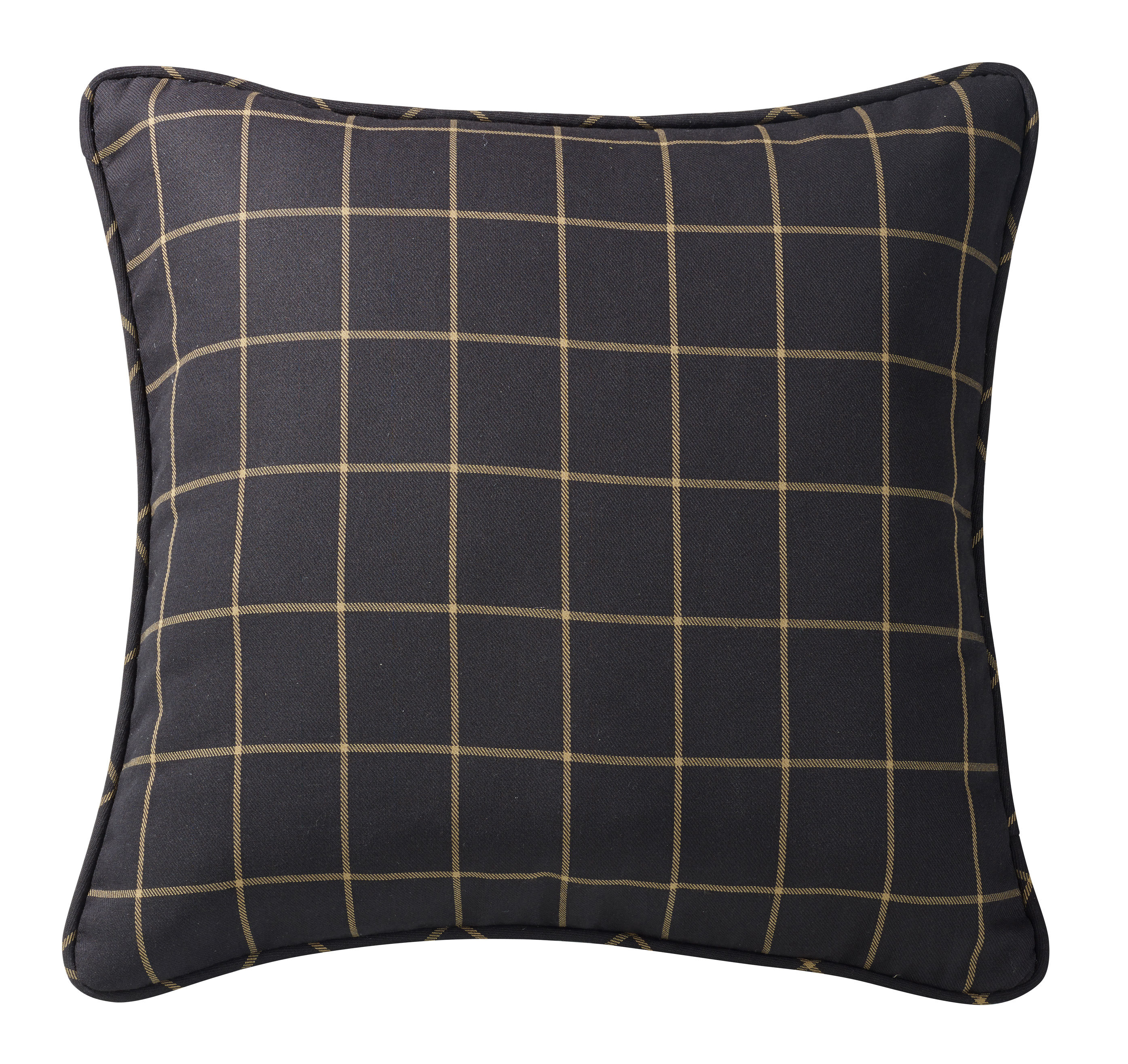 HiEnd Accents Plaid Tan and Black Tweed Classic Windowpane Pattern ...