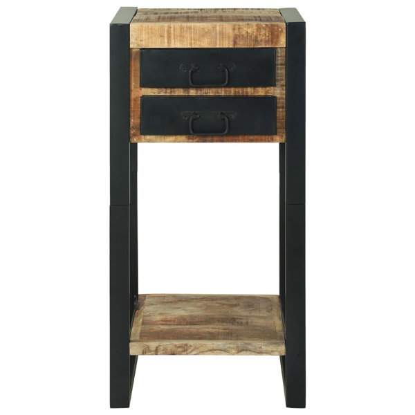 Williston ForgeEnd Tables Natural Wood And Black Solid Rough Mango Wood ...