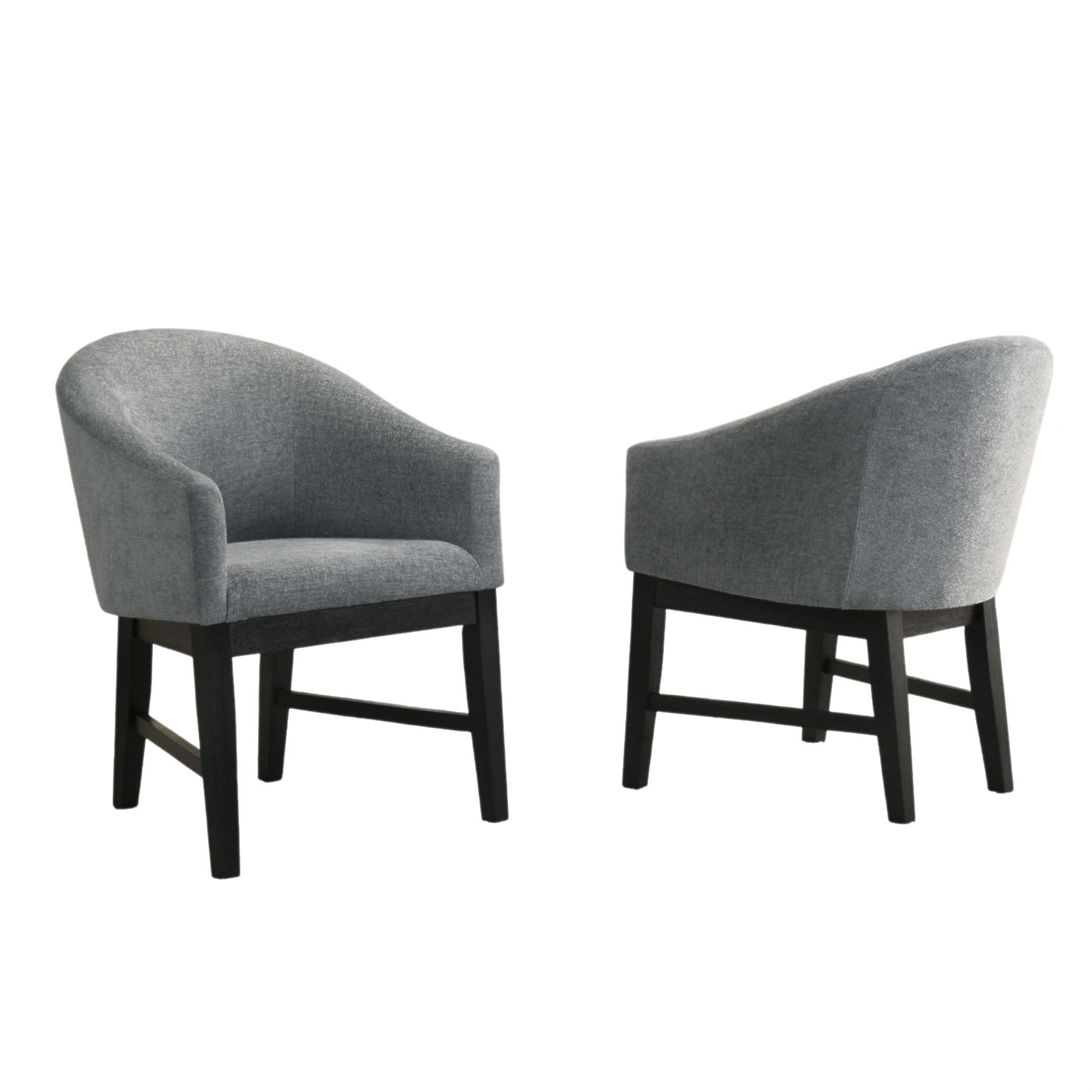 Hokku Designs Set Of 2 Barrel Design Fabric Dining Chairs With Back ...