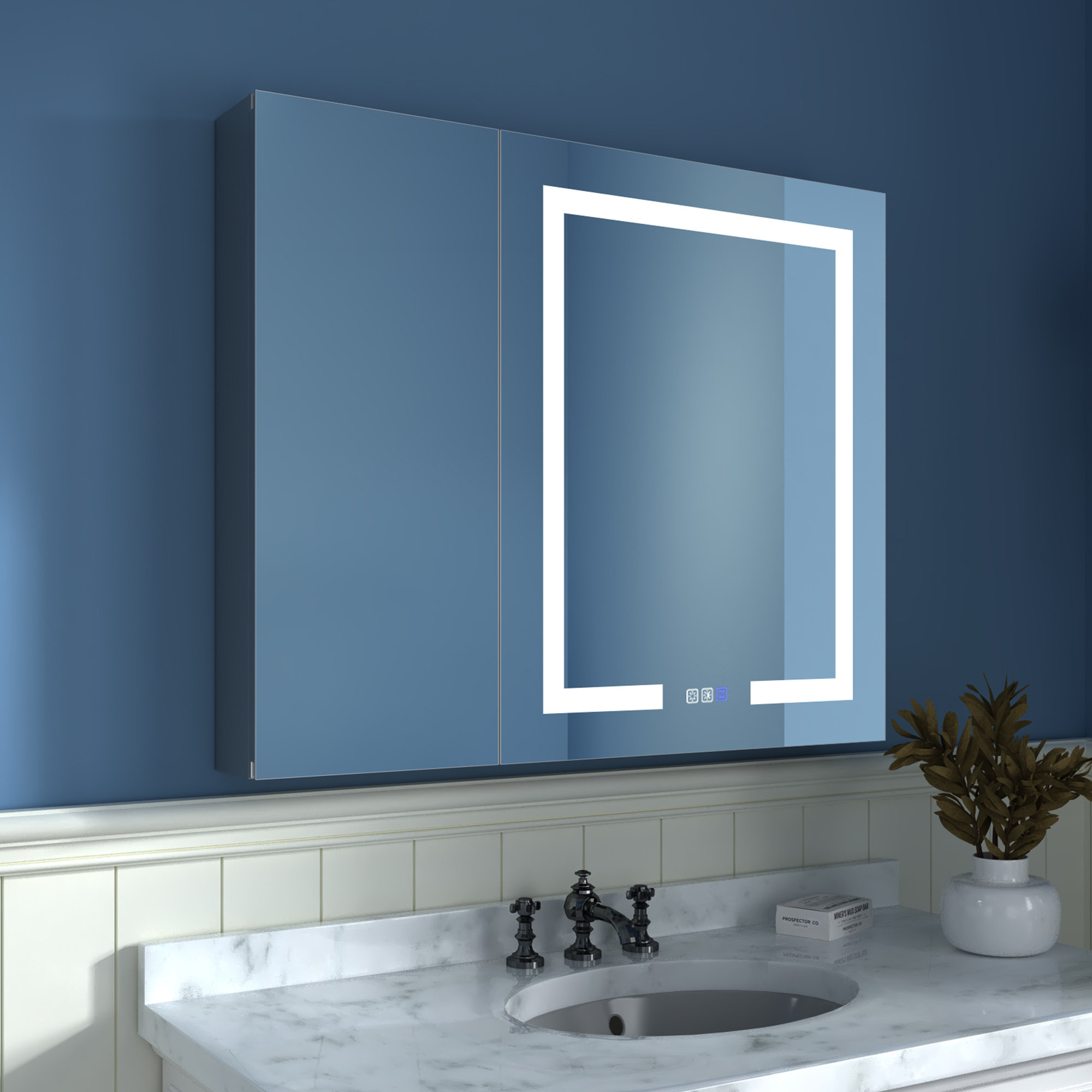 Brayden Studio® 36'' W 30'' H Frameless 2 Doors Medicine Cabinet with Lighting and Electrical ...