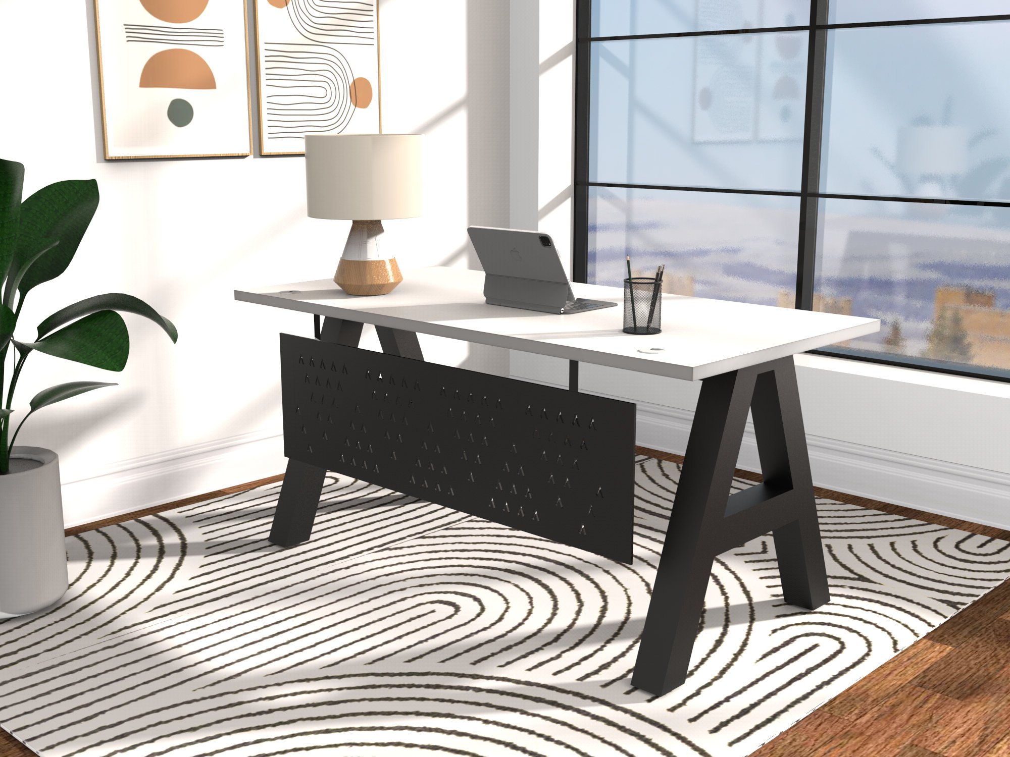 Latitude Run® Modern A-Frame Desk Executive Desk | Wayfair
