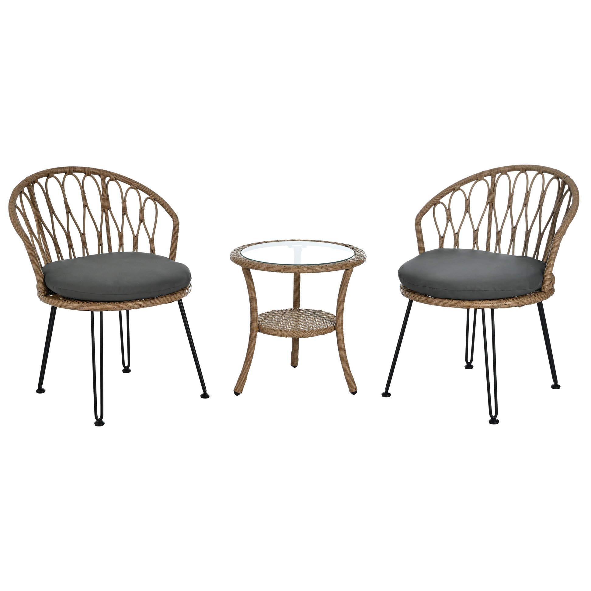 Hokku Designs Patio Balcony Courtyard And Glass Seating: 2 Chairs A ...