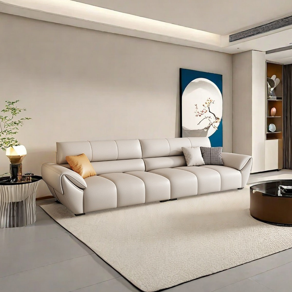 KANGLY Modern minimalist leather sofa | Wayfair