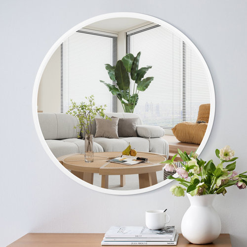 Mercer41 Modern Wall-Mounted Metal Framed Round Mirror & Reviews | Wayfair