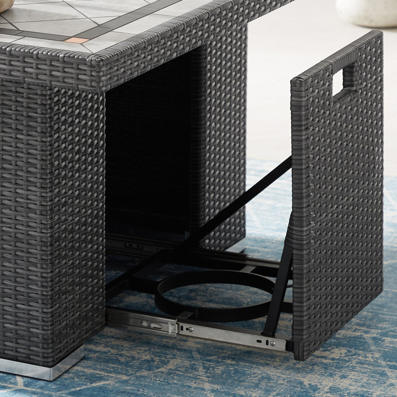 Borealis Propane Outdoor Fire Pit Table With Ceramic / Tile Top ...