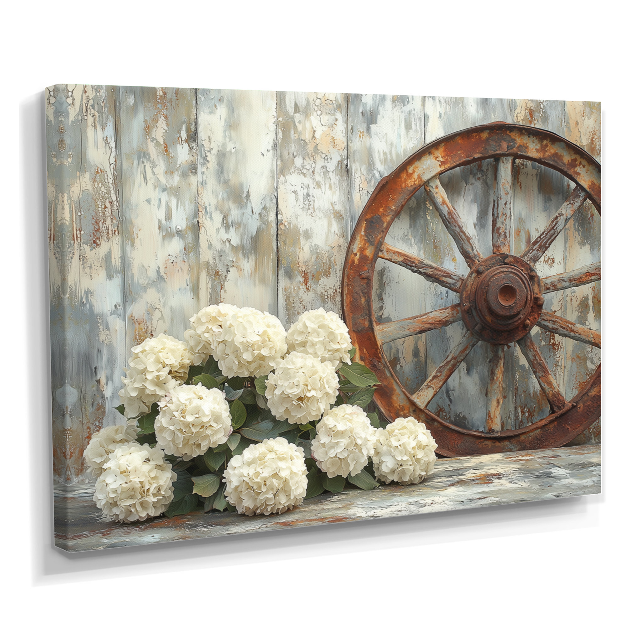 August Grove® Drequan Hydrangea By The Wagon Wheel - Hydrangea Wall Art ...