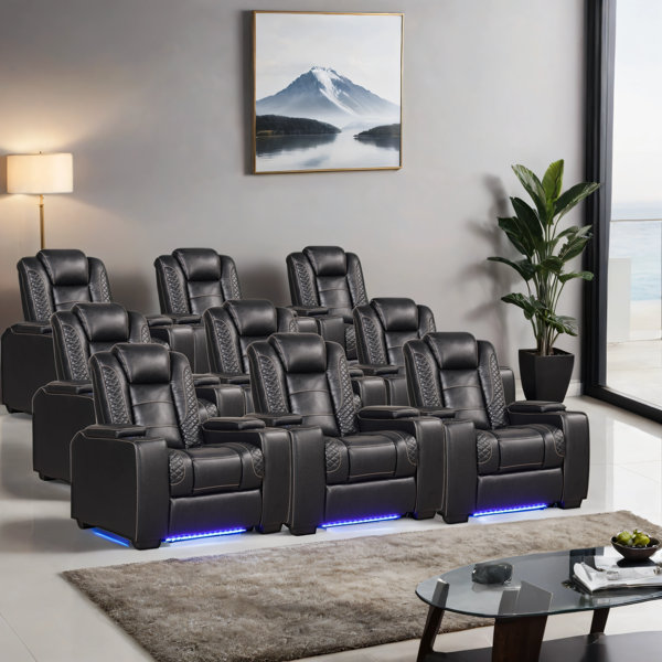 Winston Porter Zaidy 40" Wide Top Leather Dual Motor Power Recliner Man ...