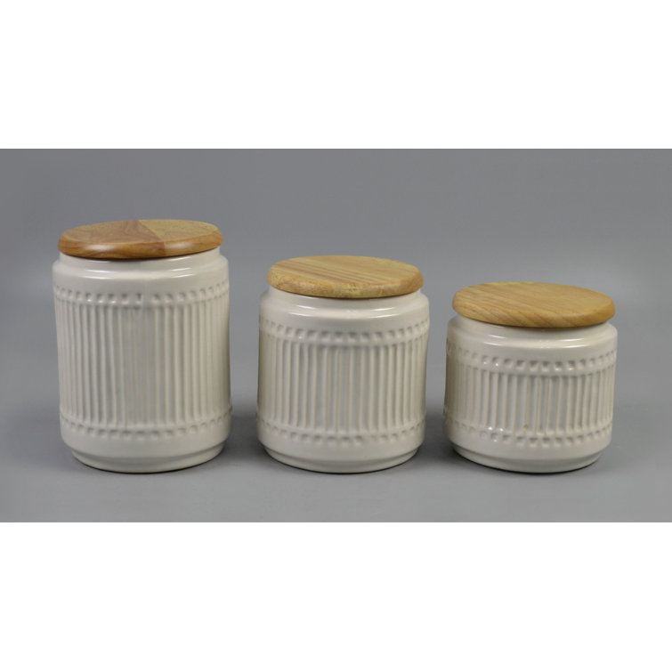 Gracie Oaks Ceramic / Porcelain Canister - Set of 3 & Reviews | Wayfair