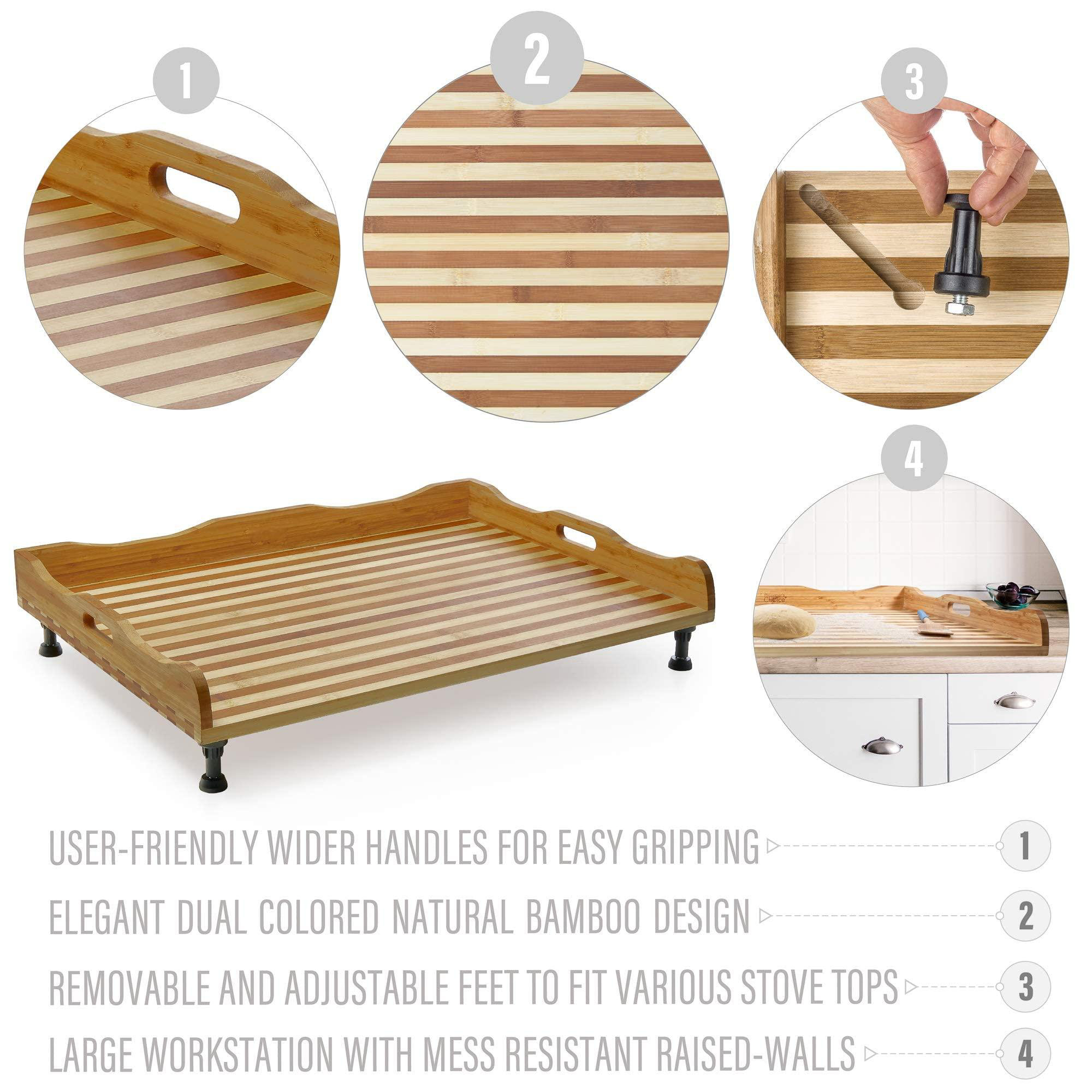 Rainbow Home Bamboo Cutting Boards - Camper Stovetop Cover With Handles ...