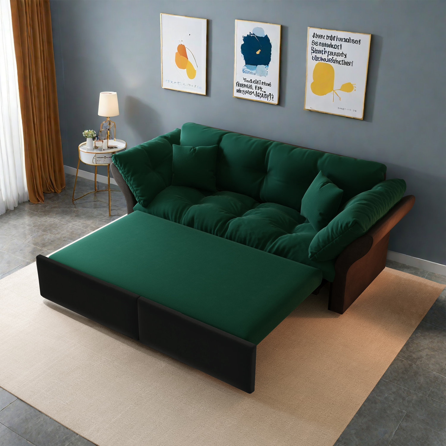 Latitude Run® Pull Out Sofa Bed, 3-in-1 Convertible Sleeper Tufted Sofa ...