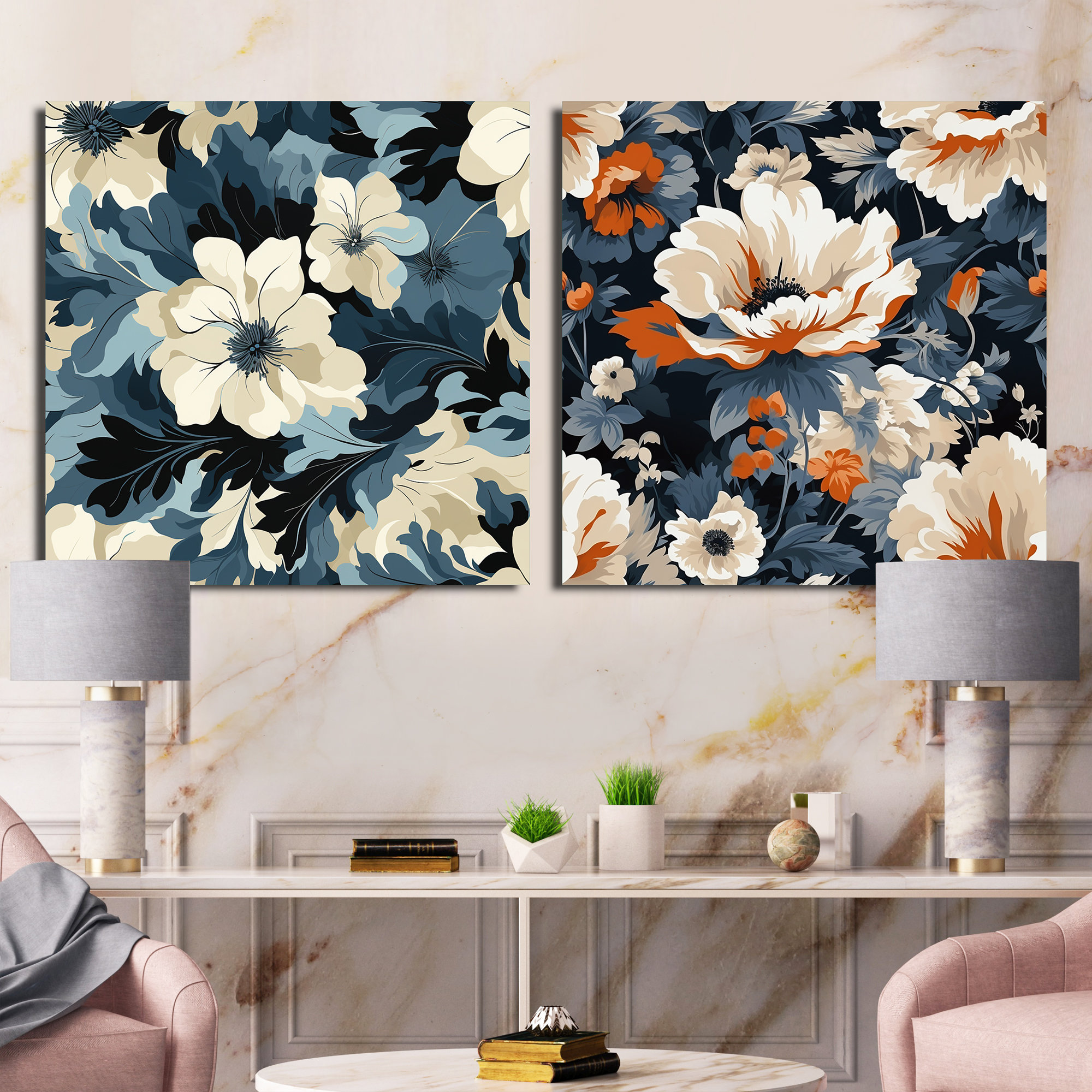 Design Art Floral Tropical Tranquility Vibes IV - Floral Square Collage ...