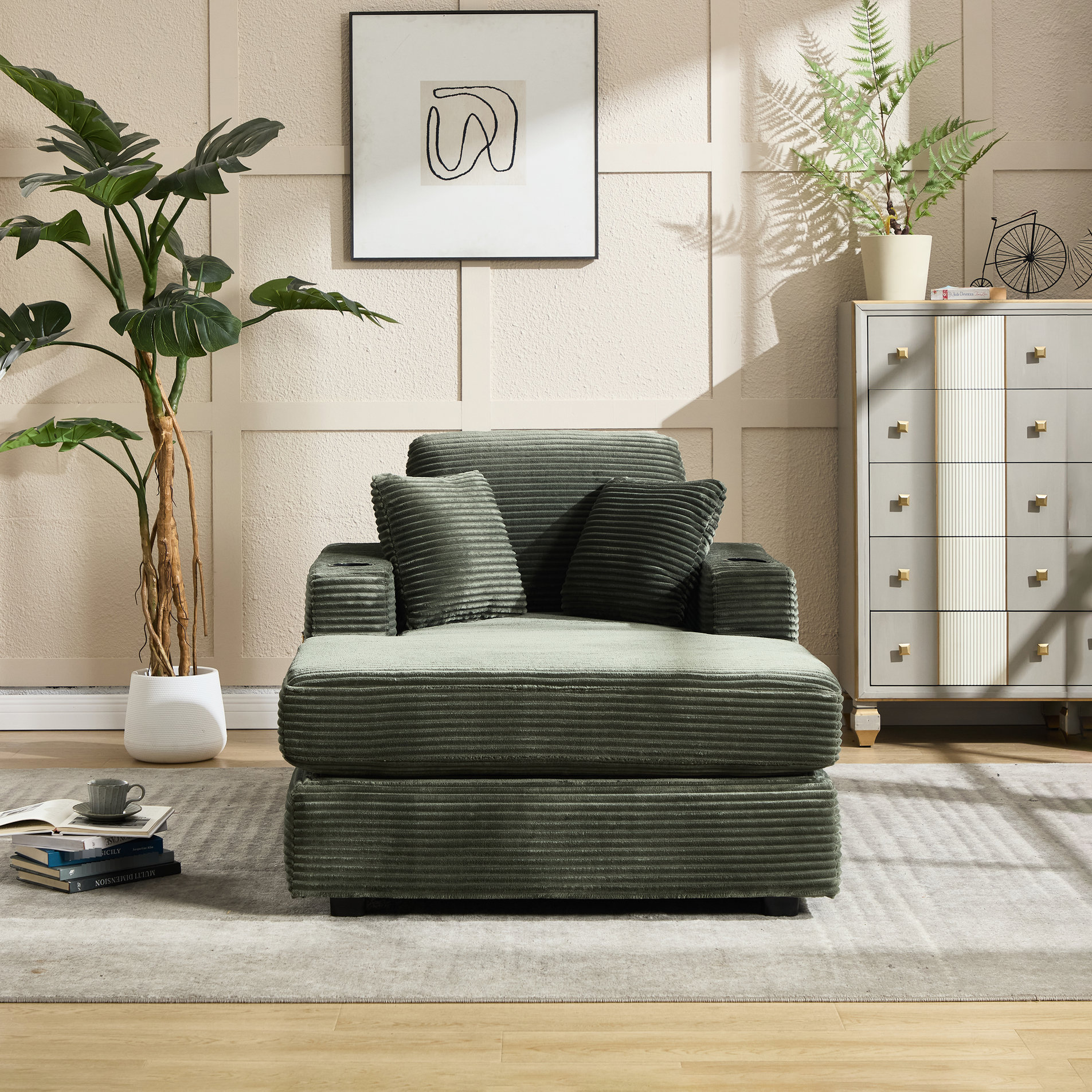 Latitude Run® New Corduroy Chaise Lounge With High - Density Foam ...