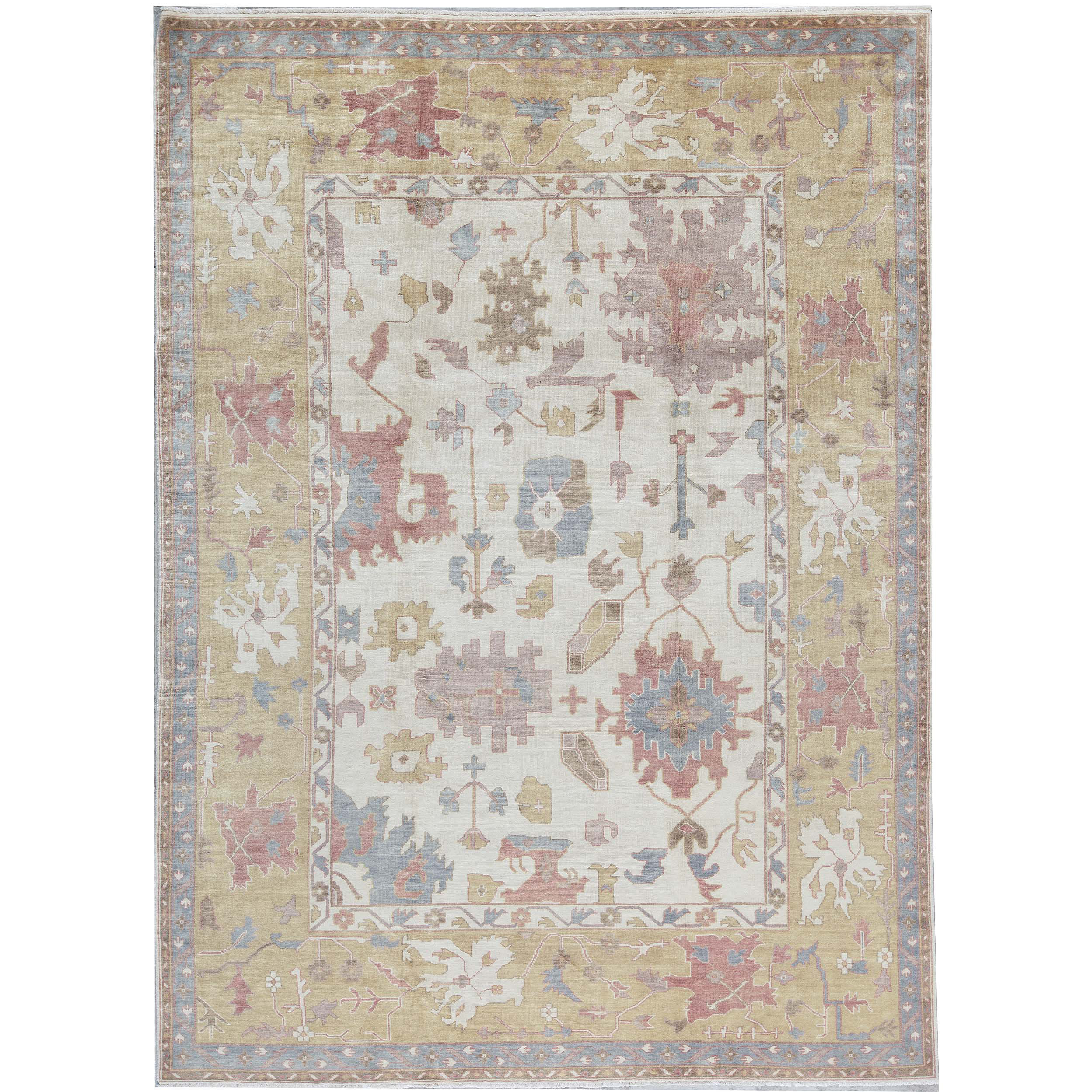 Bokara Rug Co., Inc. Hand-Knotted High-Quality Ivory and Gold Area Rug ...