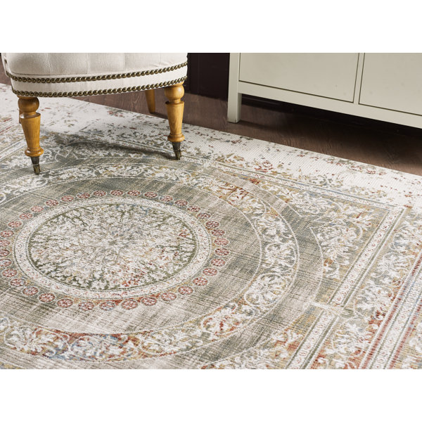 Bungalow Rose Boho Wilton Machine Woven Southwestern Vintage Area Rug ...