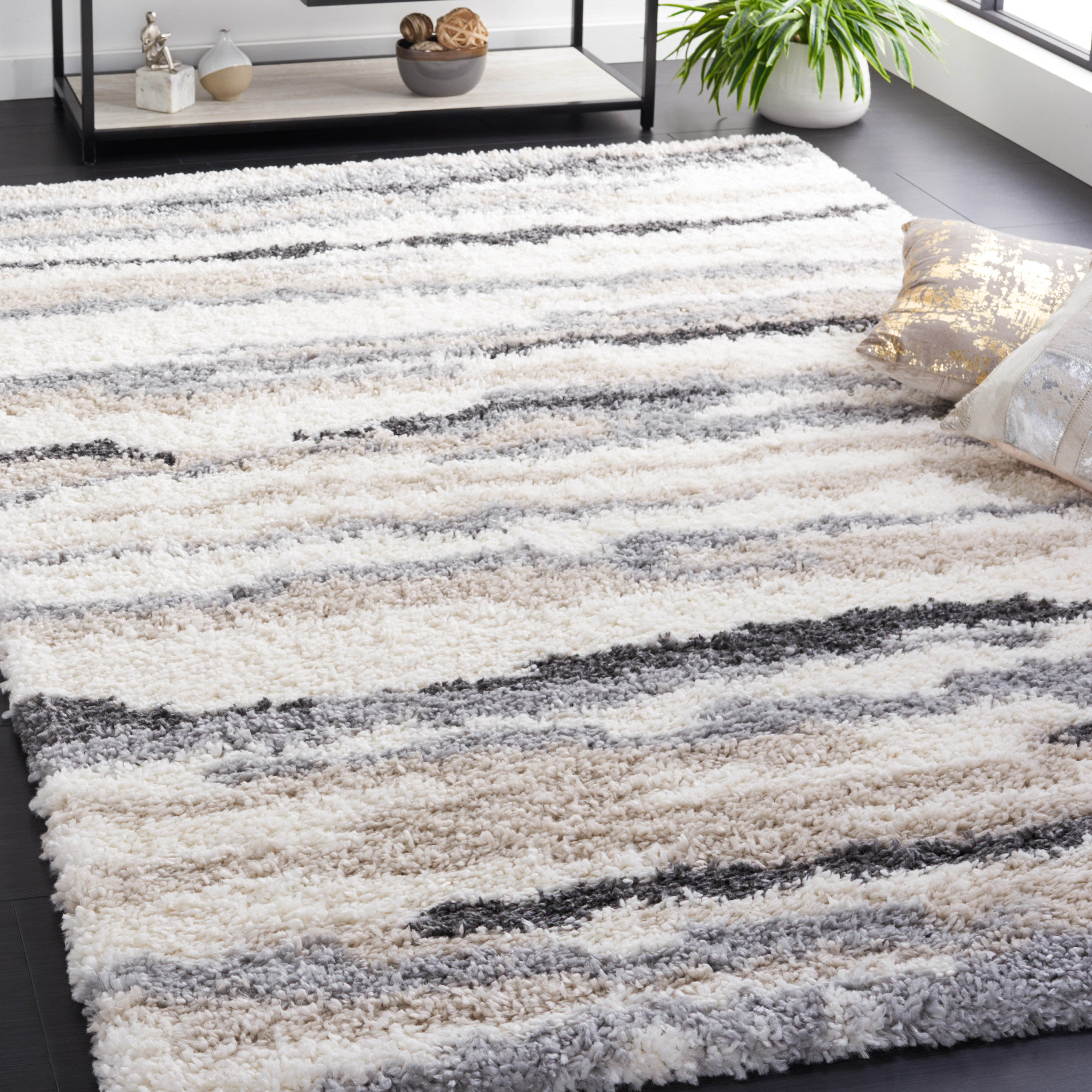 Safavieh Fontana Shag 800 Performance Striped Rug & Reviews - Wayfair ...