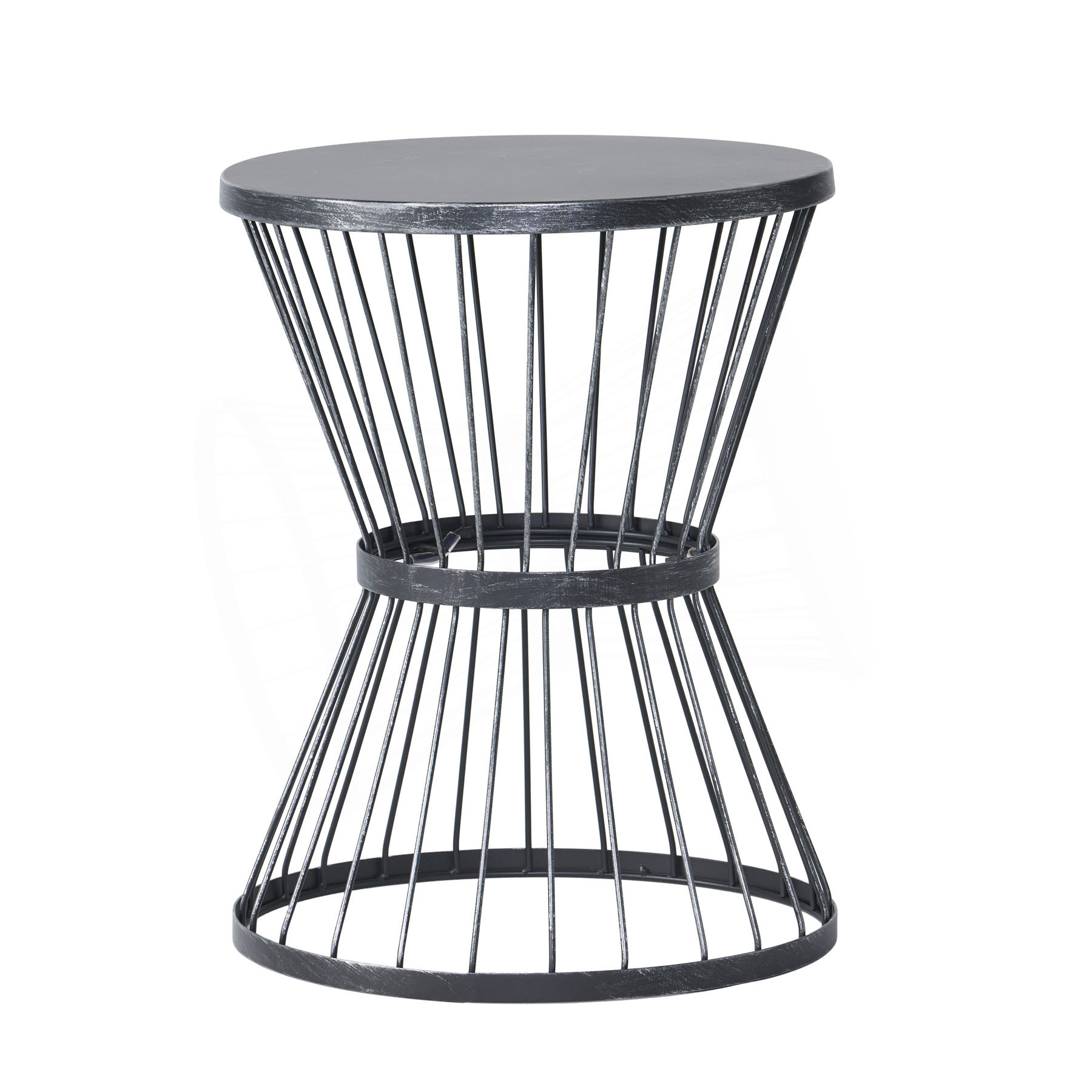 Wrought Studio™ Modern Hourglass Side Table With Open Cage Design | Wayfair