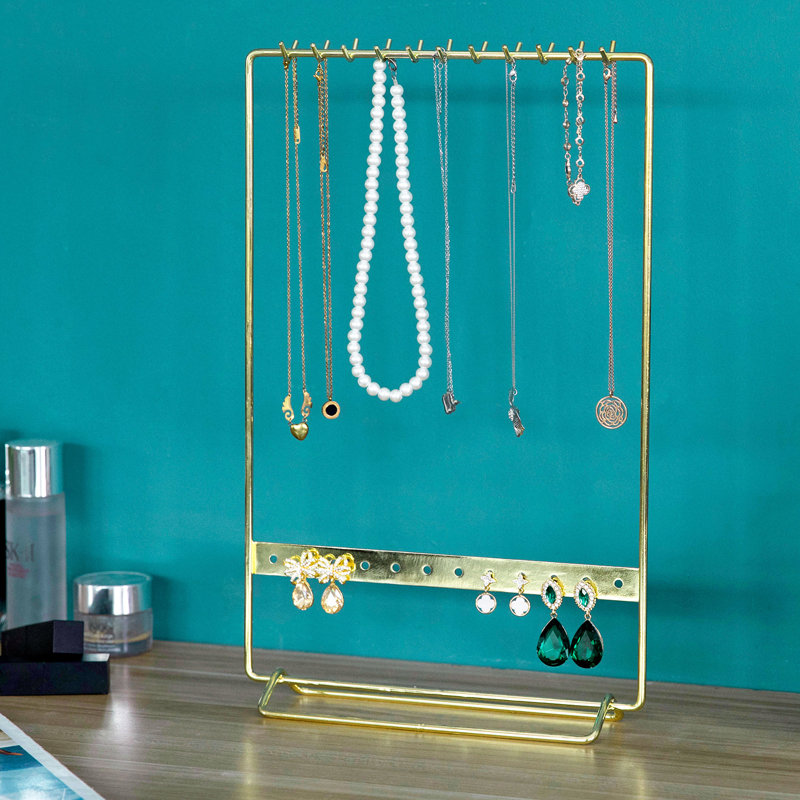 Everly Quinn Metal Wire Tabletop Display Rack Jewelry Stand | Wayfair